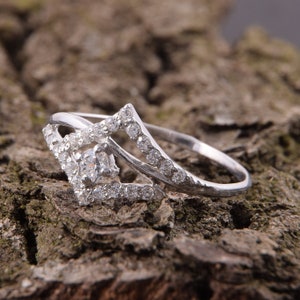 Unique Silver Ring, Geometric Ring, Art Deco Ring, Women Silver Ring ...