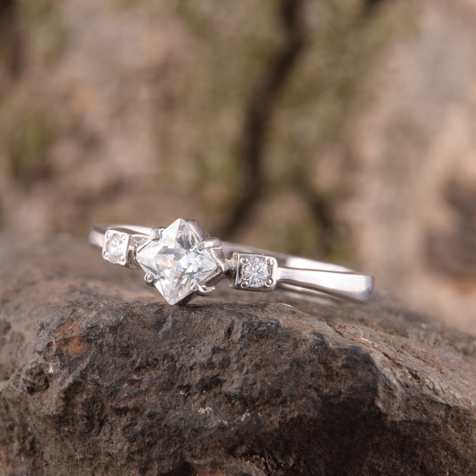 Art Deco Ring Women Silver Ring Promise Ring for Her - Etsy