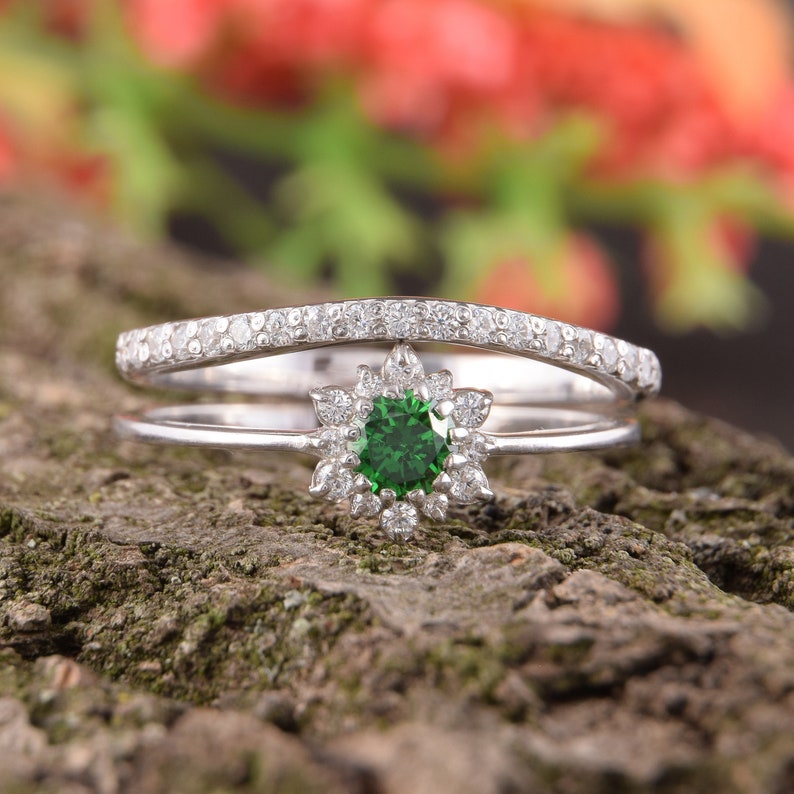 Emerald Rings, Promise Rings Set, Wedding Rings Set, Engagement Rings ...