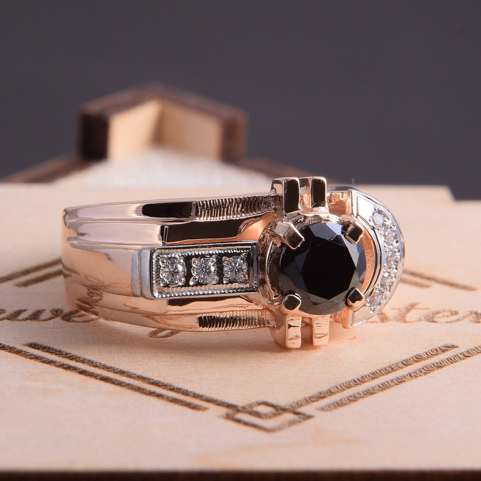 14k Gold Ring Men Unique Ring Men Gold Signet Ring Men - Etsy