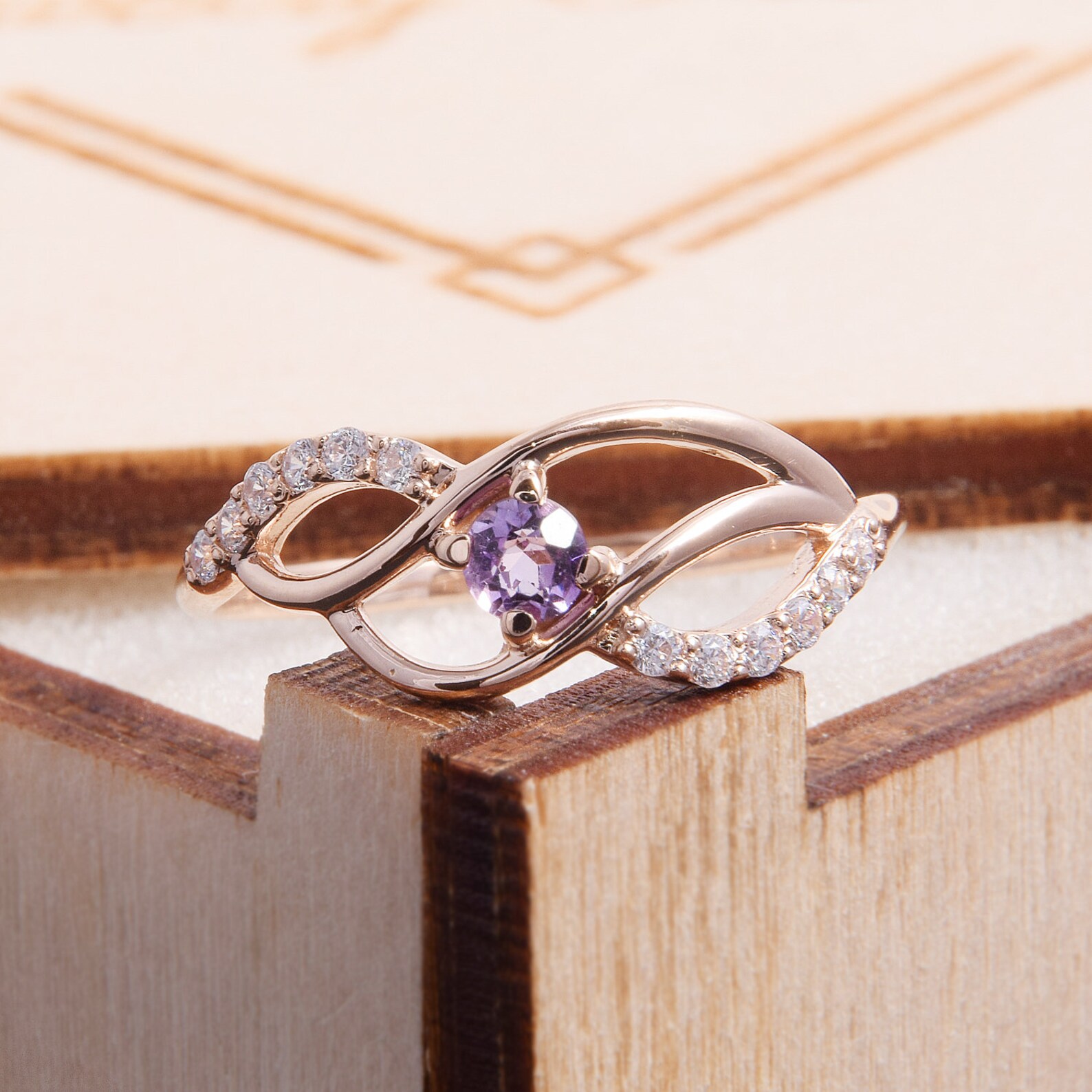 Amethyst ring Birthstone ring Gemstone ring Personalized | Etsy