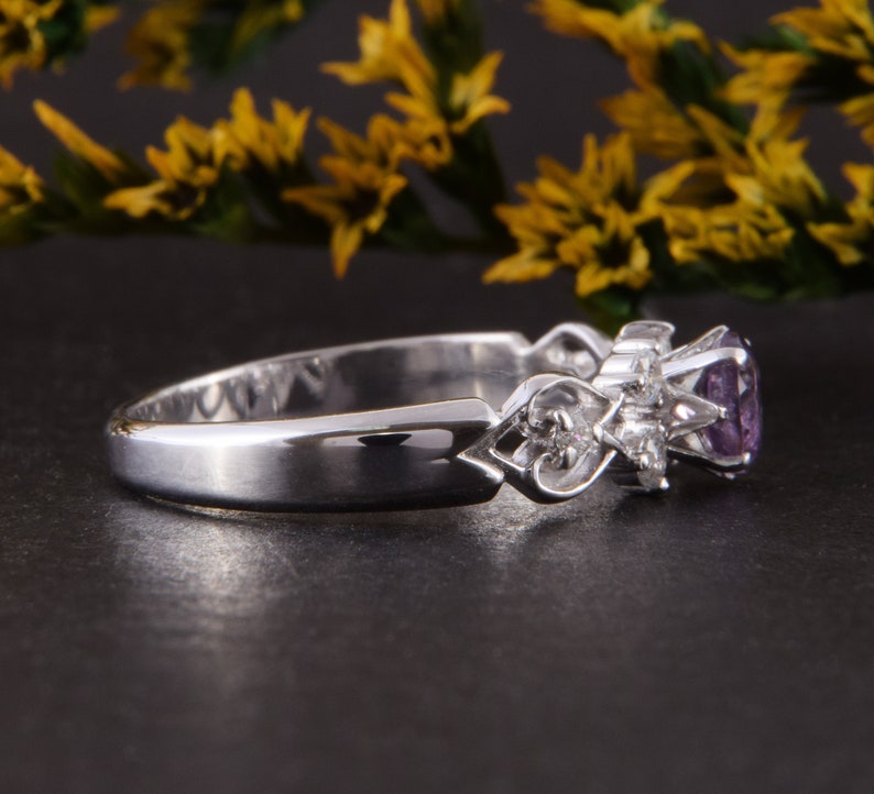 Unique womens amethyst engagement ring Antique promise ring | Etsy