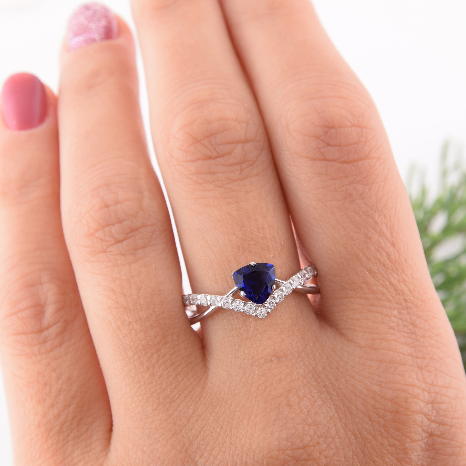 Sapphire Ring Engagement Ring Promise Ring for Her Women - Etsy