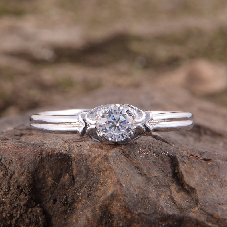 Solitaire Engagement Ring Solitaire Promise Ring 4 Prongs - Etsy