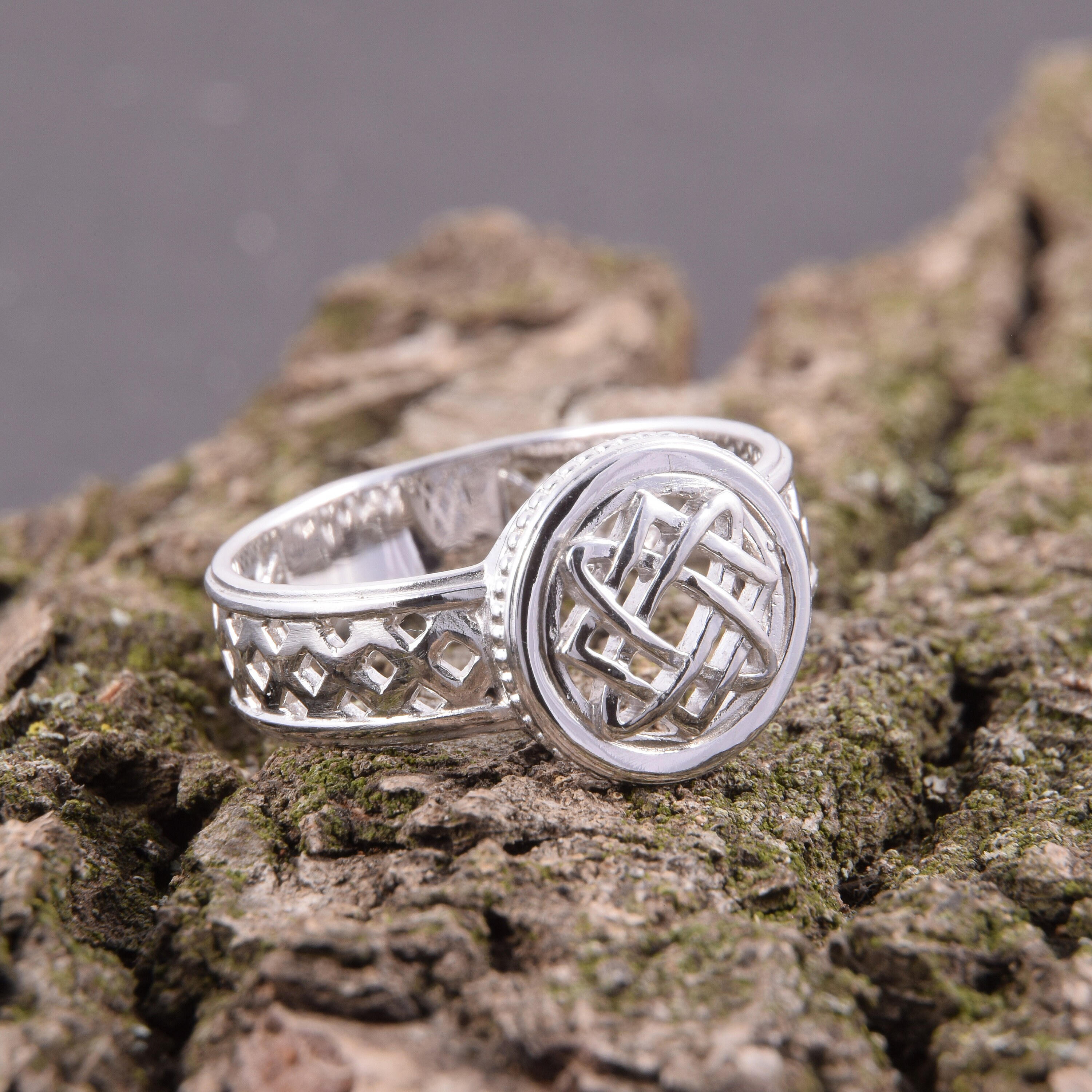 Celtic ring Signet ring Men ring silver Gift for him ring | Etsy