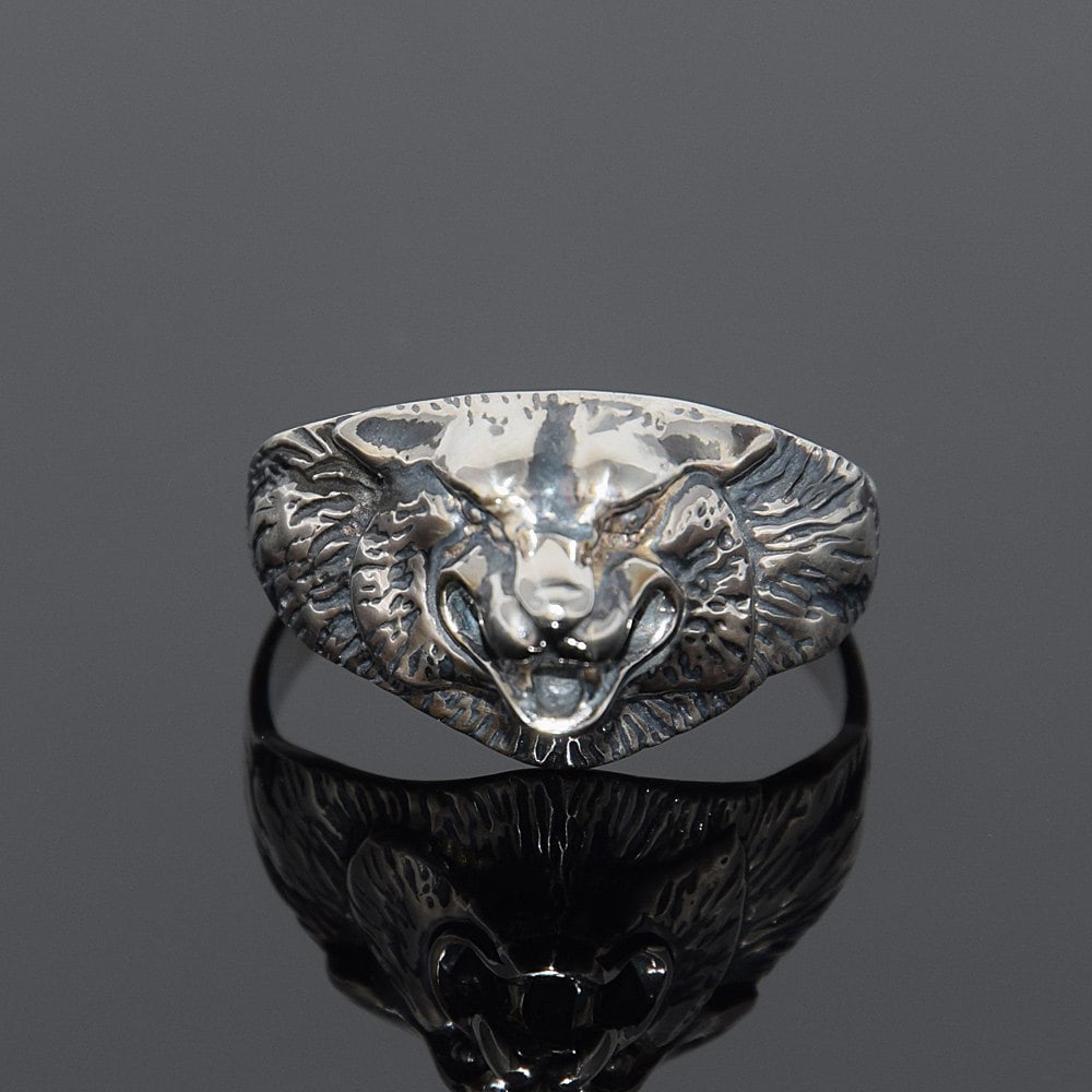 Animal ring Wolf ring Silver men ring Signet ring Signet | Etsy