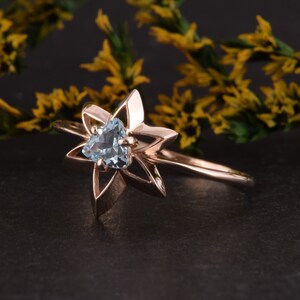 Solitaire Ring Star Ring Topaz Ring Blue Stone Ring - Etsy