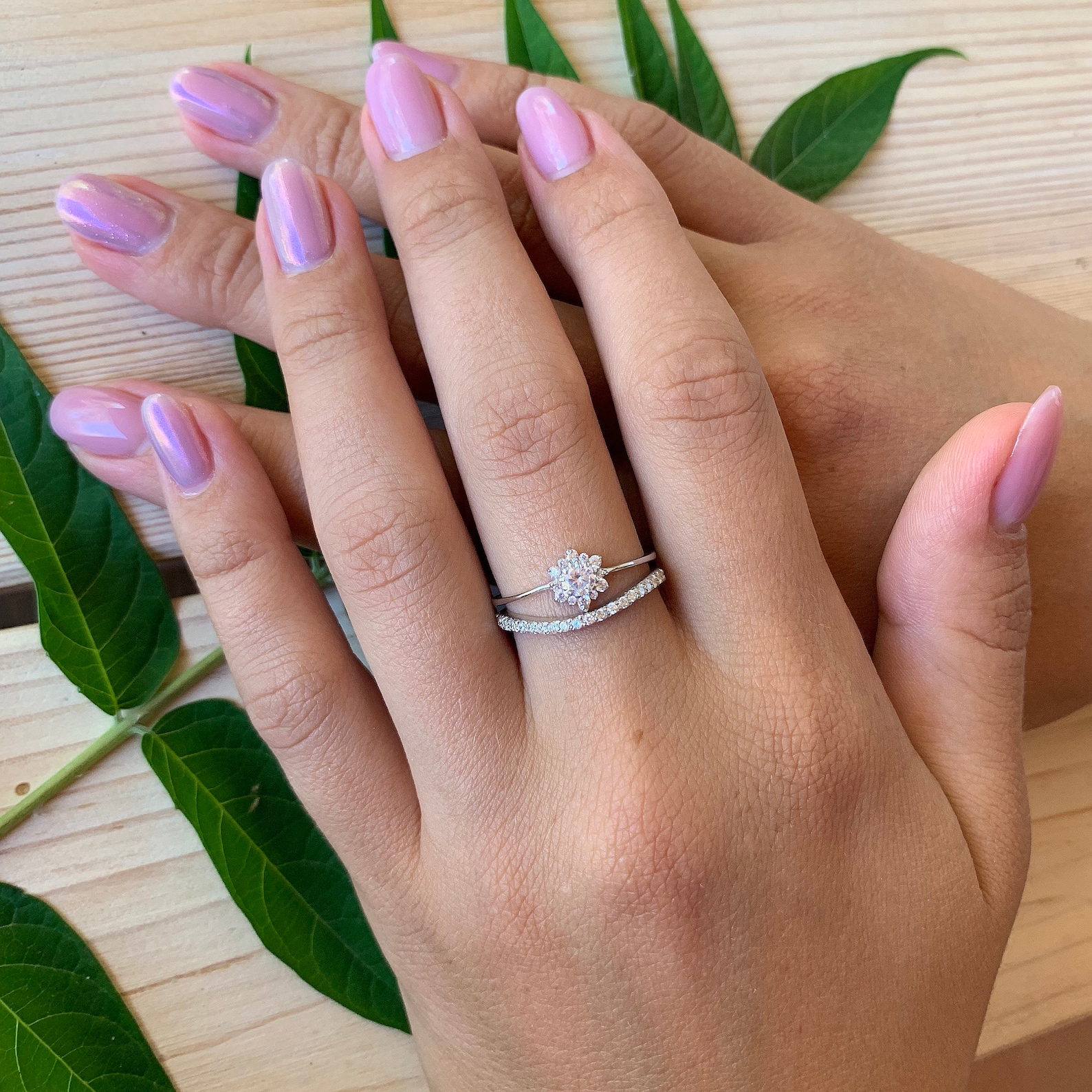 Tiny Wedding Rings, Dainty Wedding Rings, Bridal Rings Set, Wedding ...