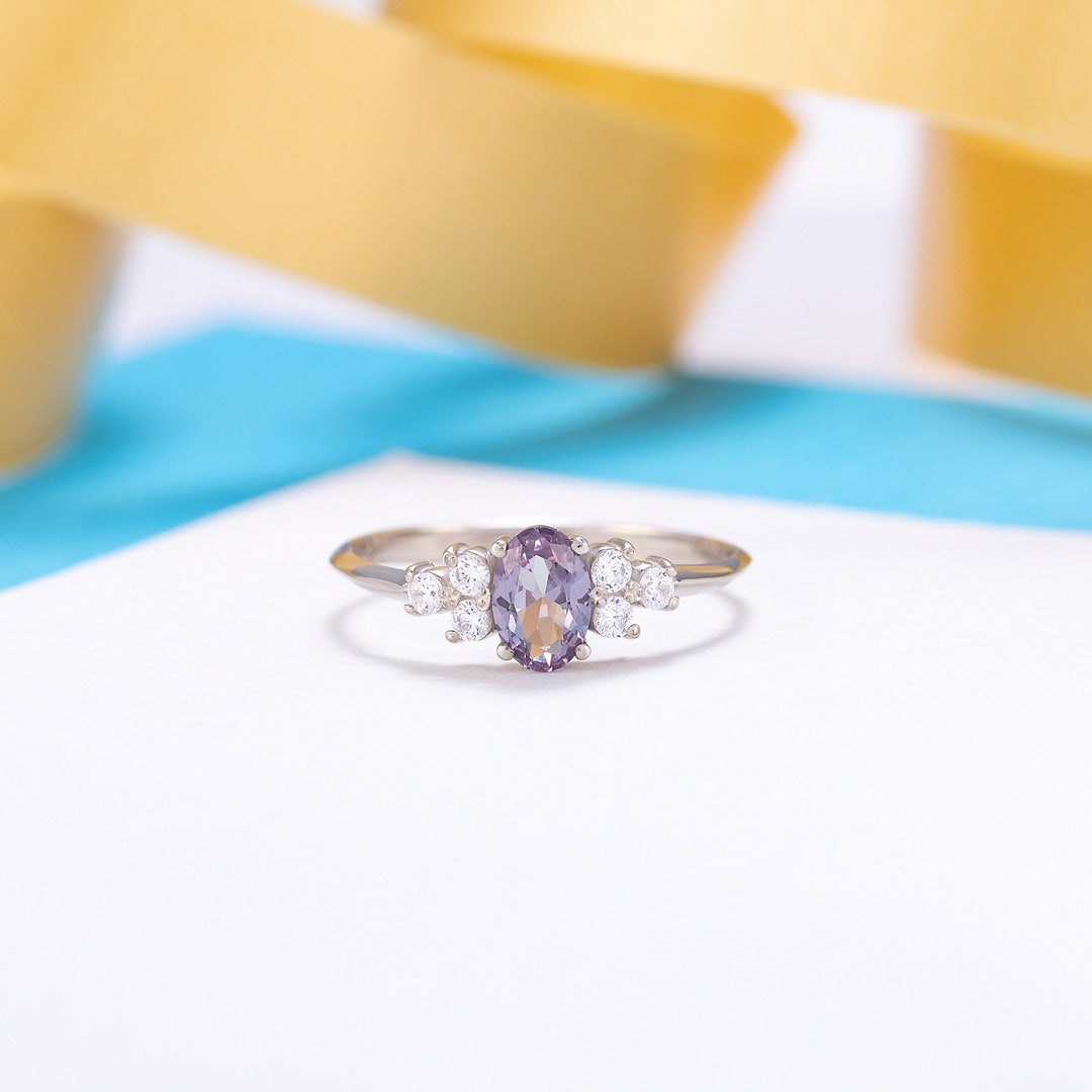 Alexandrite Promise Ring, Alexandrite Engagement Ring, Gemstone Ring ...