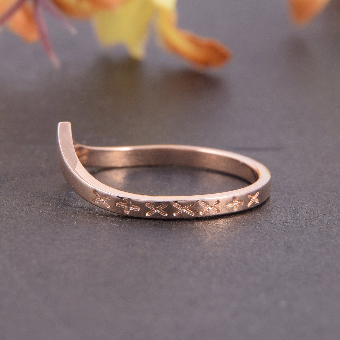 Stacking Ring Rose Gold Ring Everyday Ring V Ring Gold | Etsy