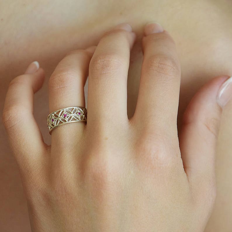 Ruby ring Wedding band silver Band ring silver Celtic ring | Etsy