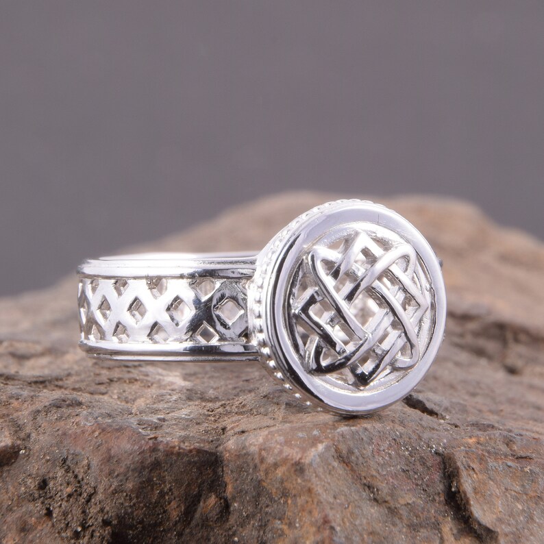 Celtic Ring Signet Ring Men Ring Silver Gift for Him Ring - Etsy