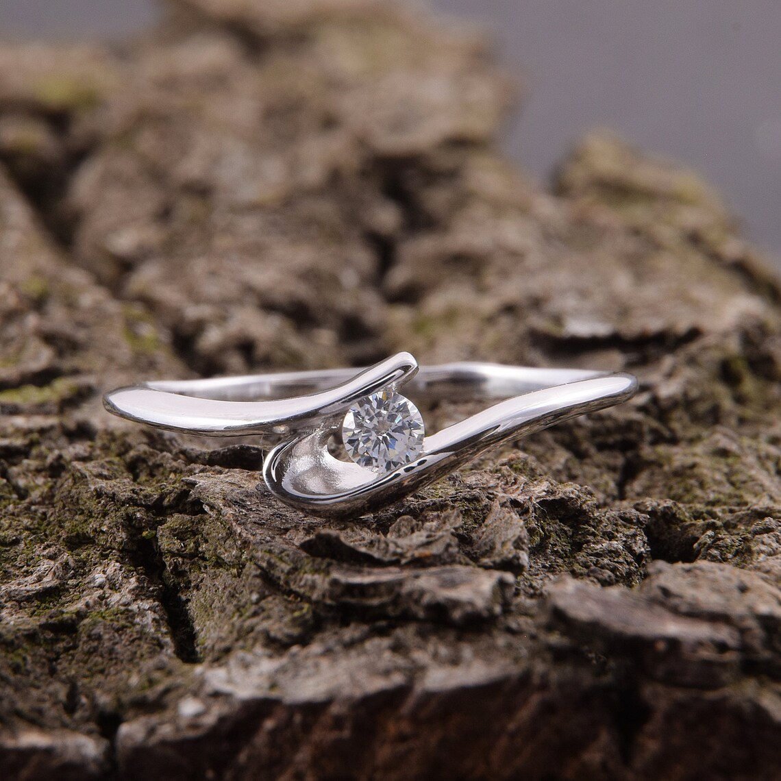 Solitaire Engagement Ring Solitaire Promise Ring 3.0 Mm - Etsy