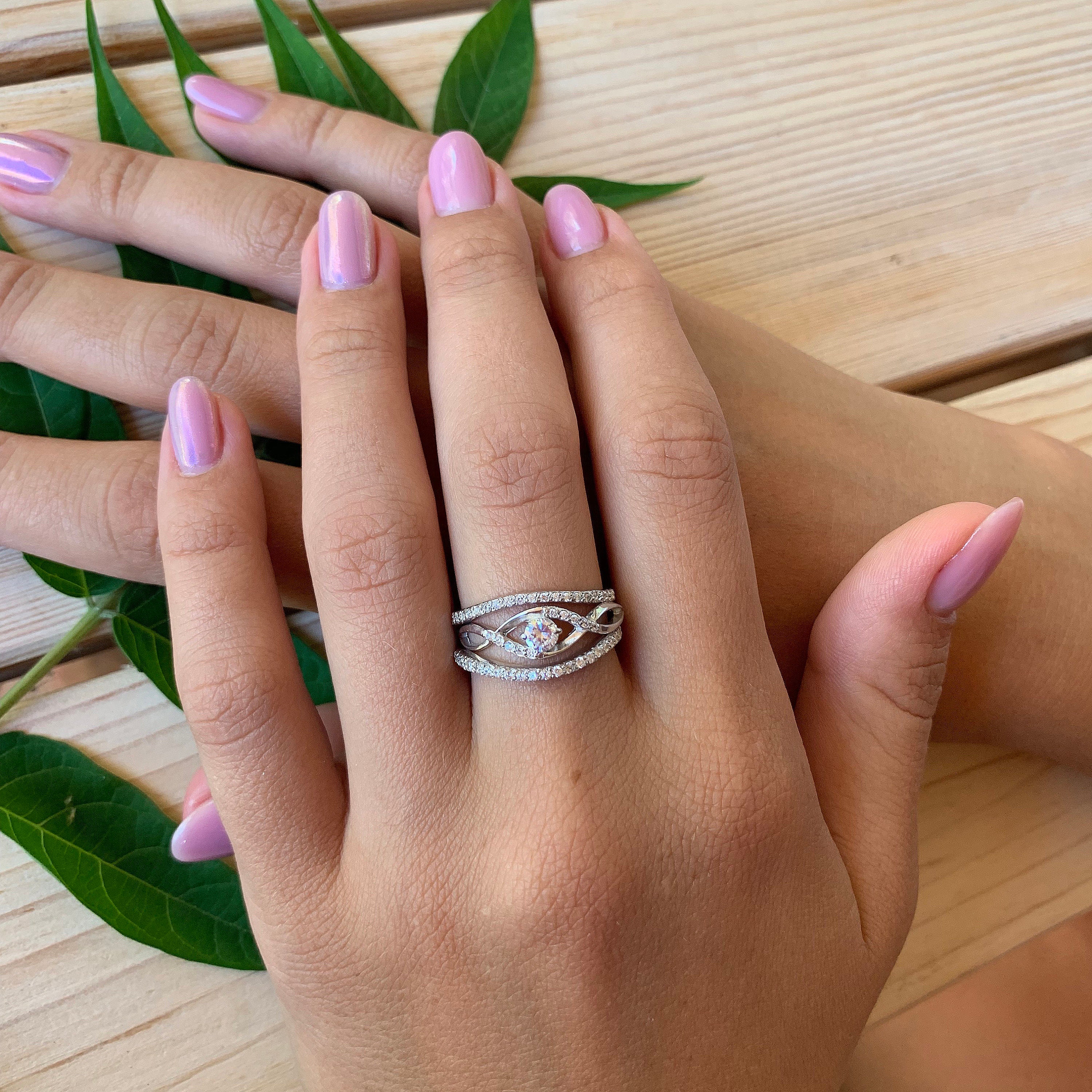 Women wedding rings Bridal rings set Art deco rings set | Etsy