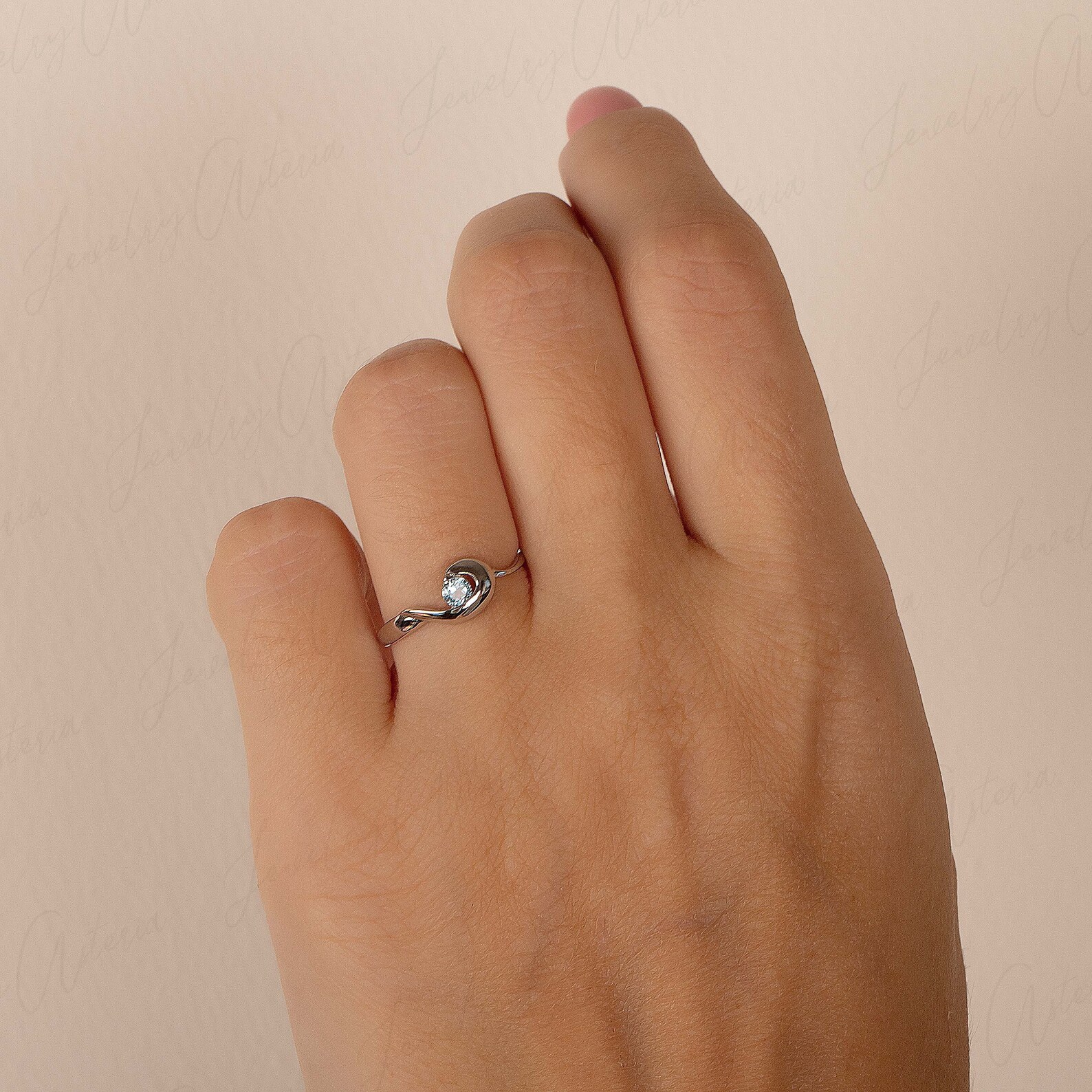 Solitaire Ring Silver Solitaire Ring Birthstone Ring - Etsy