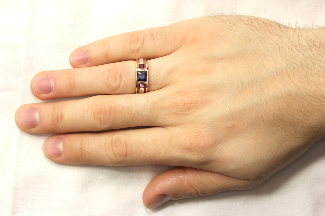 Unique men ring Large ring for men Gold men ring Mens | Etsy