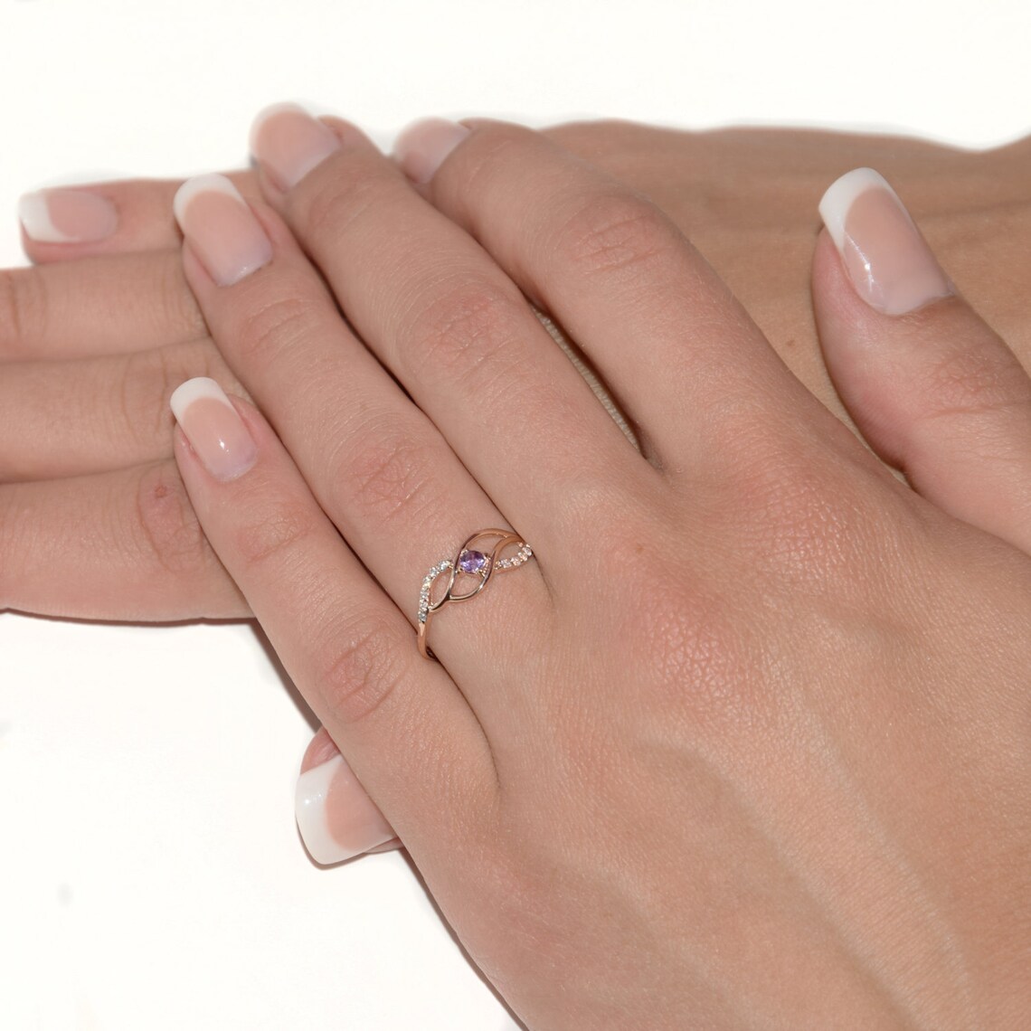 Amethyst ring Birthstone ring Gemstone ring Personalized | Etsy