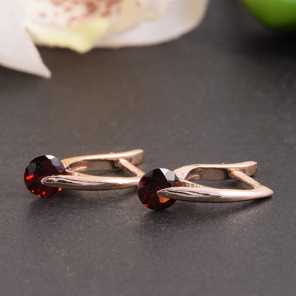 Red Stone Earrings - Etsy