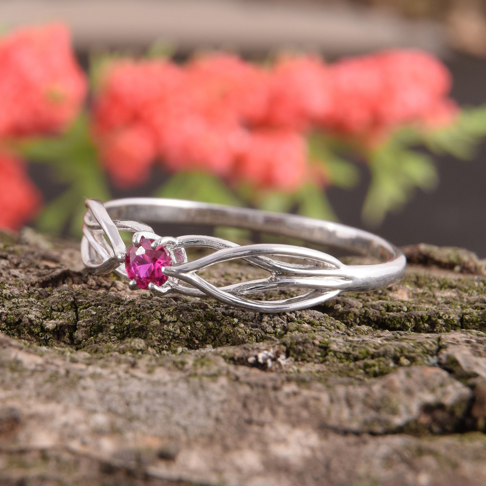 Ruby Ring Promise Ring Engagement Ring Women Silver Ring - Etsy
