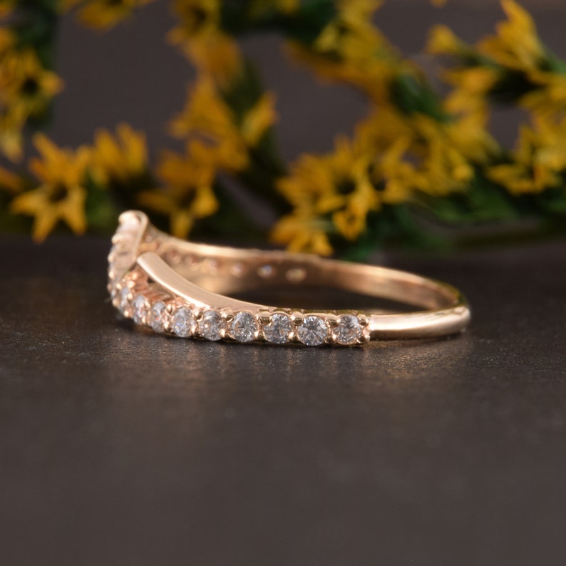 Unique Geometric Wedding Band Minimalist Wedding Band Dainty | Etsy