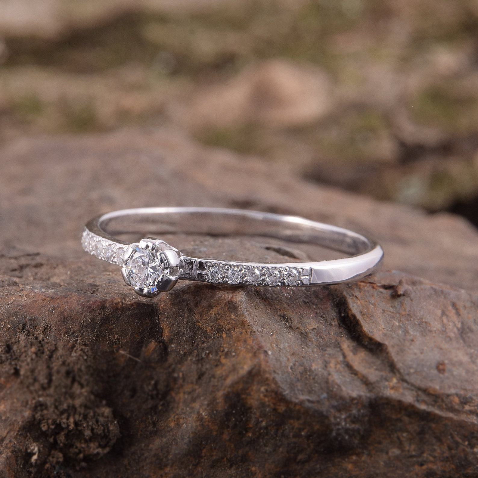 Promise ring for her Women ring silver Elegant ring | Etsy