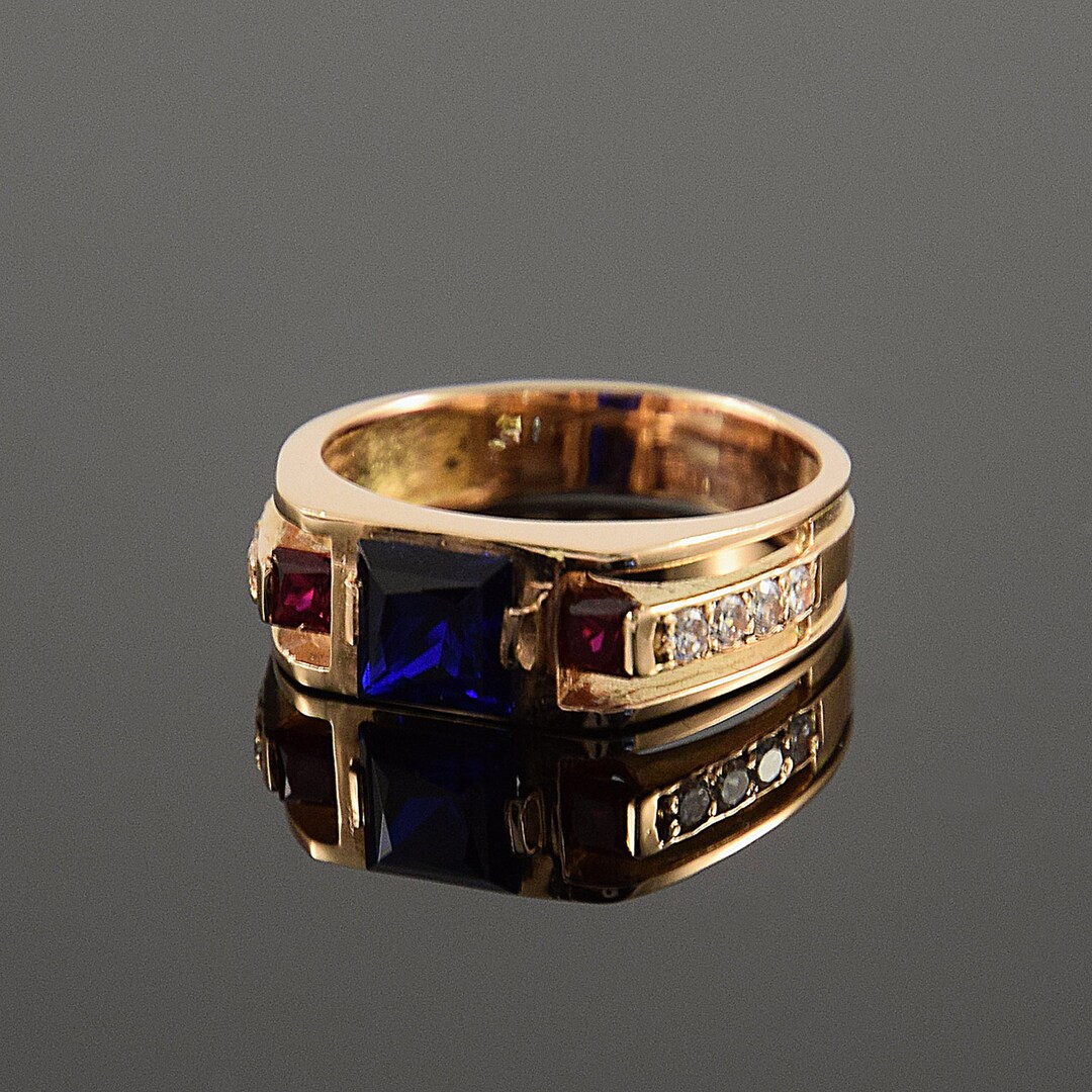 Unique Men Ring, Large Ring for Men, Gold Men Ring, Mens Jewelry, 14k ...