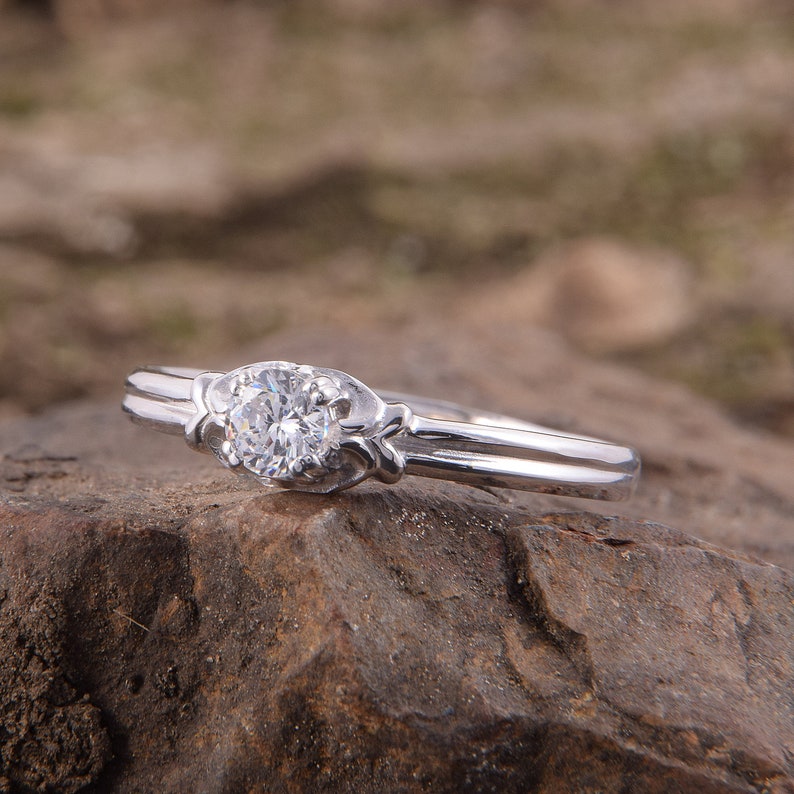 Solitaire Engagement Ring Solitaire Promise Ring 4 Prongs - Etsy