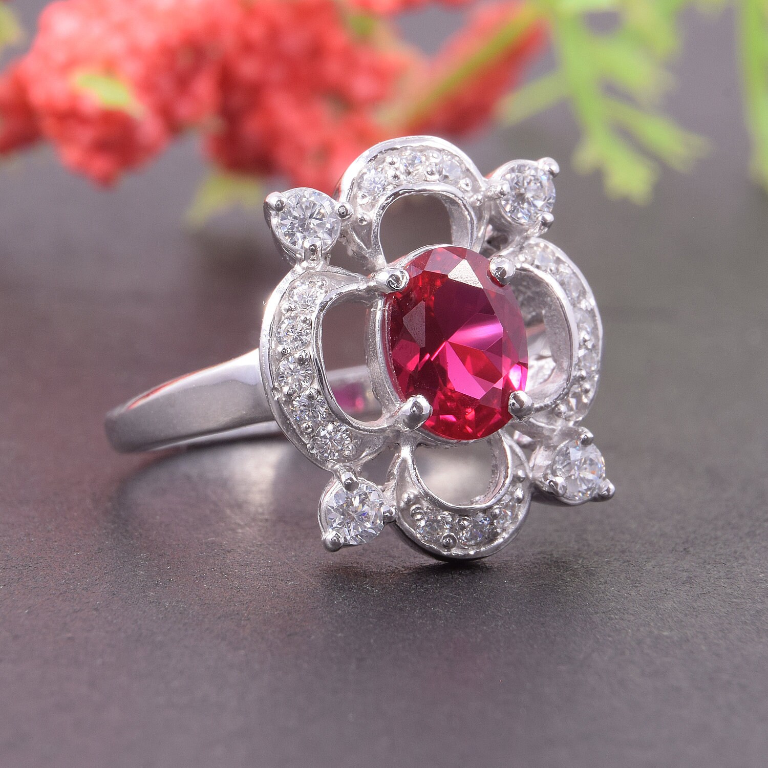 Ruby ring Antique ring Victorian ring Women silver ring | Etsy