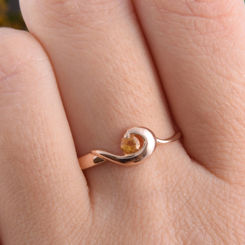 Citrine Ring Solitaire Ring Gold Solitaire Ring Minimalist - Etsy
