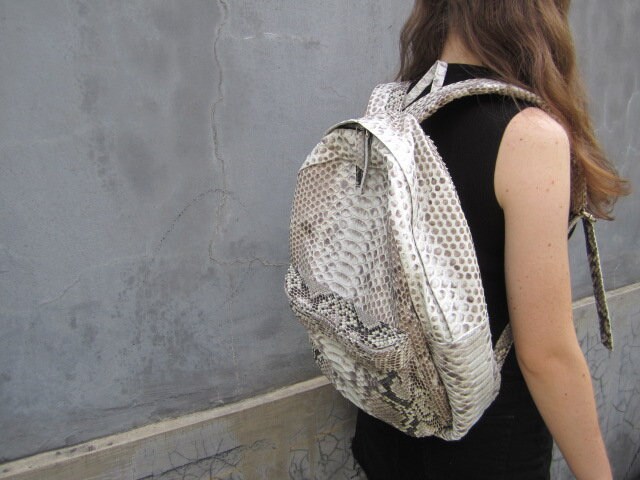 Natural Python Leather Backpack Unisex Backpack Hipster | Etsy