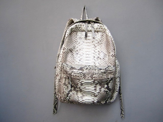 Natural Python Leather Backpack Unisex Backpack Hipster | Etsy