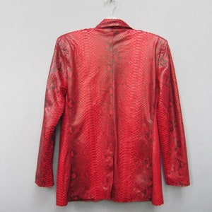 Red Python Leather Women Blazer Leather Classic Fitted Blazer - Etsy