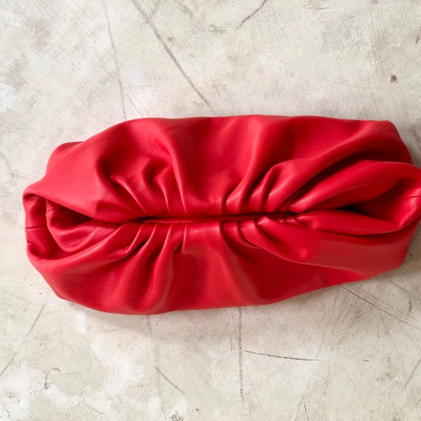 Red Leather Bag - Etsy