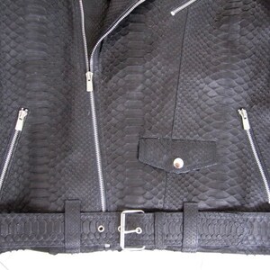 Matt Black Python Leather Biker Jacket Men, Leather Moto Jacket Men - Etsy