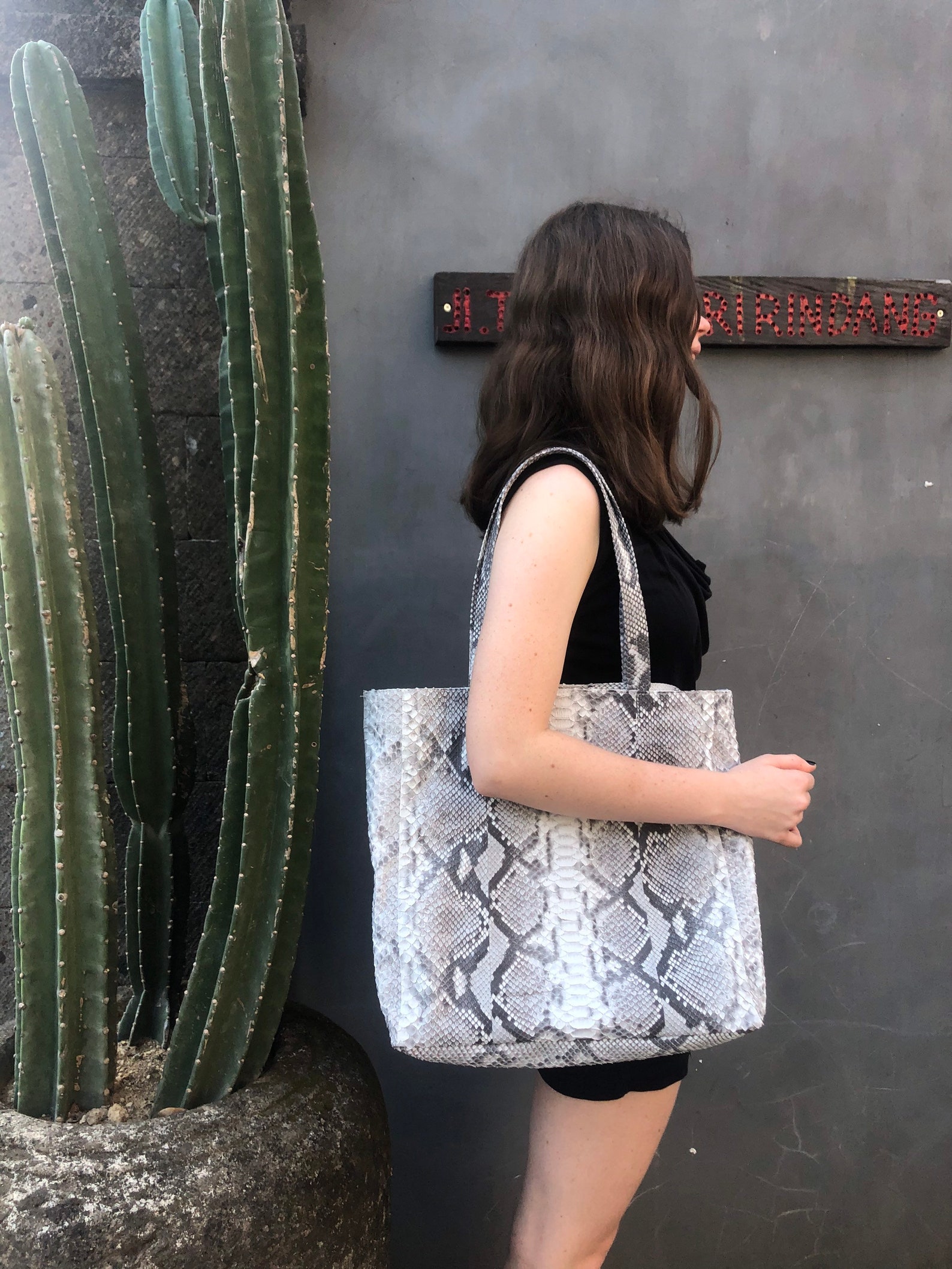 Natural Python Leather Soft Tote Bag Slouchy Leather Tote Bag | Etsy