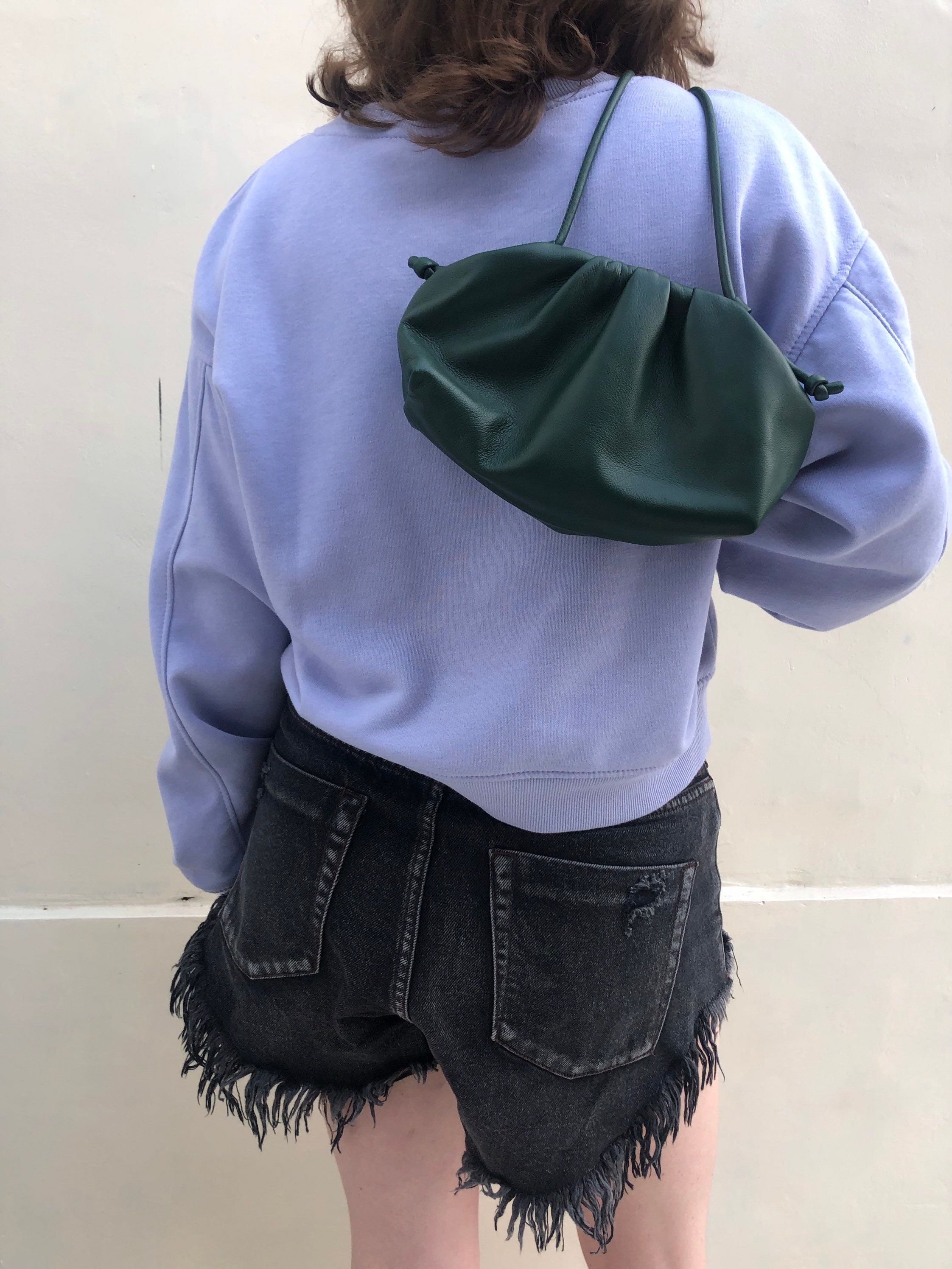 Leather Mini Pouch Bag Crossbody Cloud Bag Small Dumpling | Etsy