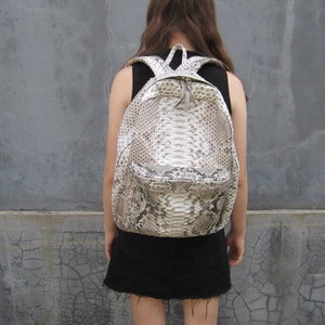 Natural Python Leather Backpack Unisex Backpack Hipster - Etsy
