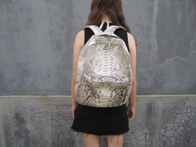 Natural Python Leather Backpack Unisex Backpack Hipster | Etsy