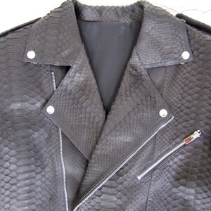 Matt Black Python Leather Biker Jacket Men, Leather Moto Jacket Men - Etsy