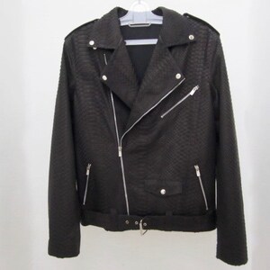 Matt Black Python Leather Biker Jacket Men, Leather Moto Jacket Men - Etsy