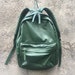 Dark Green Soft Leather Slouchy Backpack Unisex Backpack - Etsy