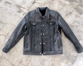 Leather Trucker Jacket Men - Etsy