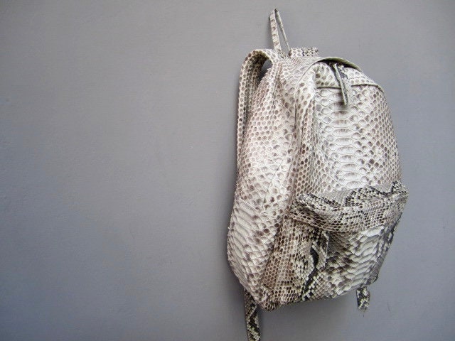 Natural Python Leather Backpack Unisex Backpack Hipster | Etsy