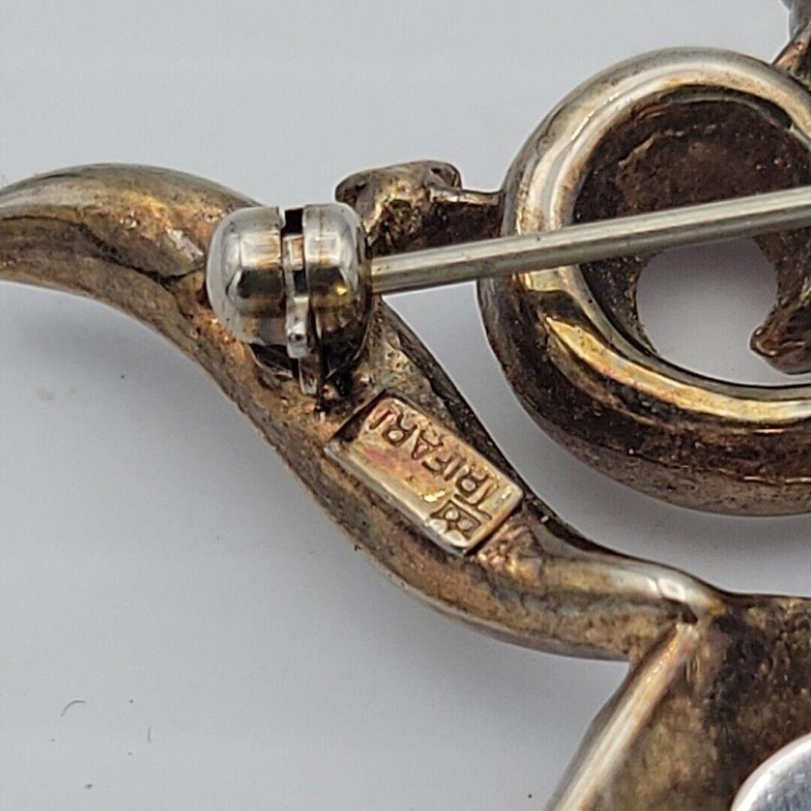 Crown Trifari Alfred Philippe 1950,s Pat Pen Gold Tone Rhinestones Pin ...