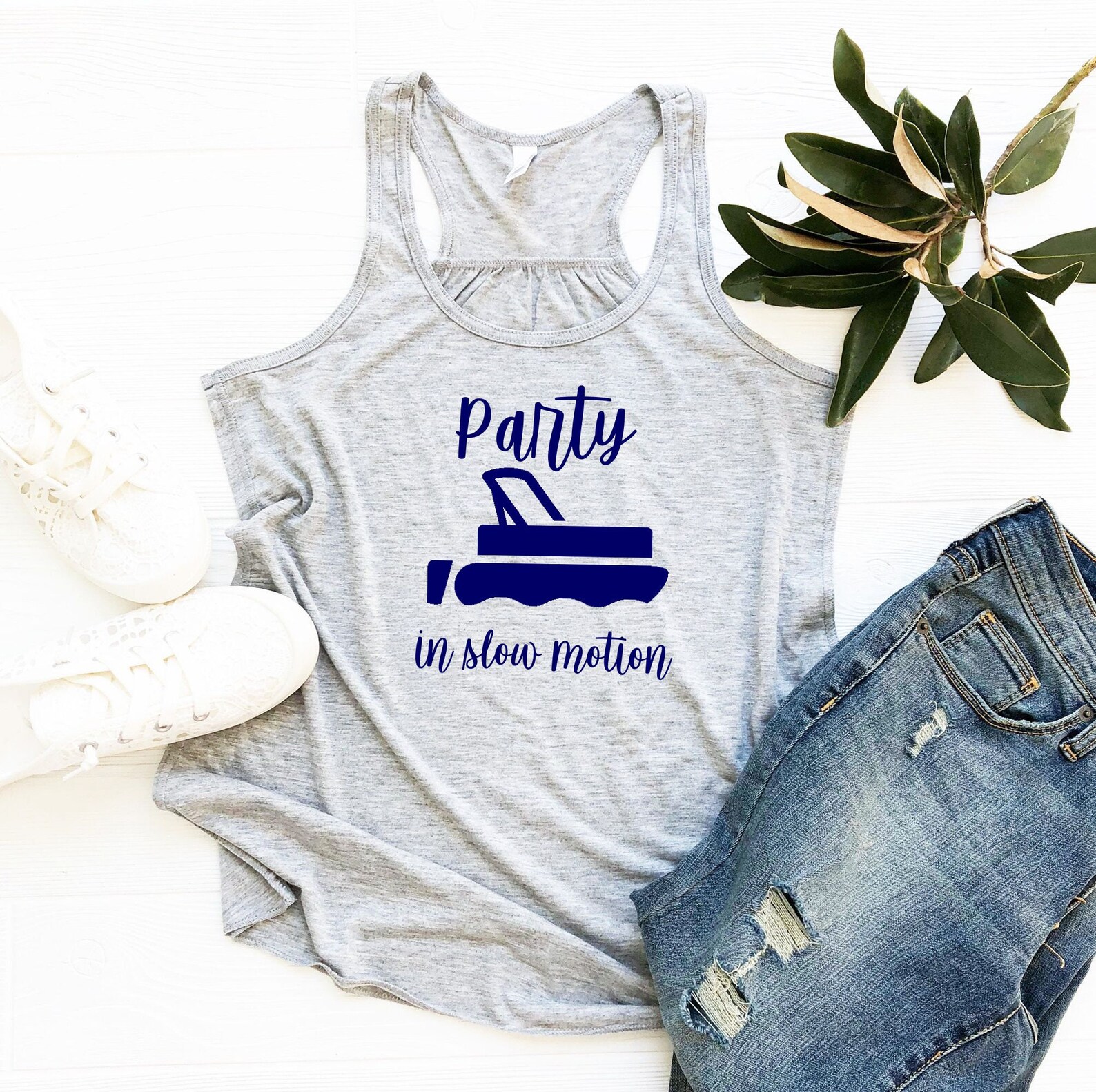 Party in Slow Motion Lake Living Ladies Flowy Tank - Etsy
