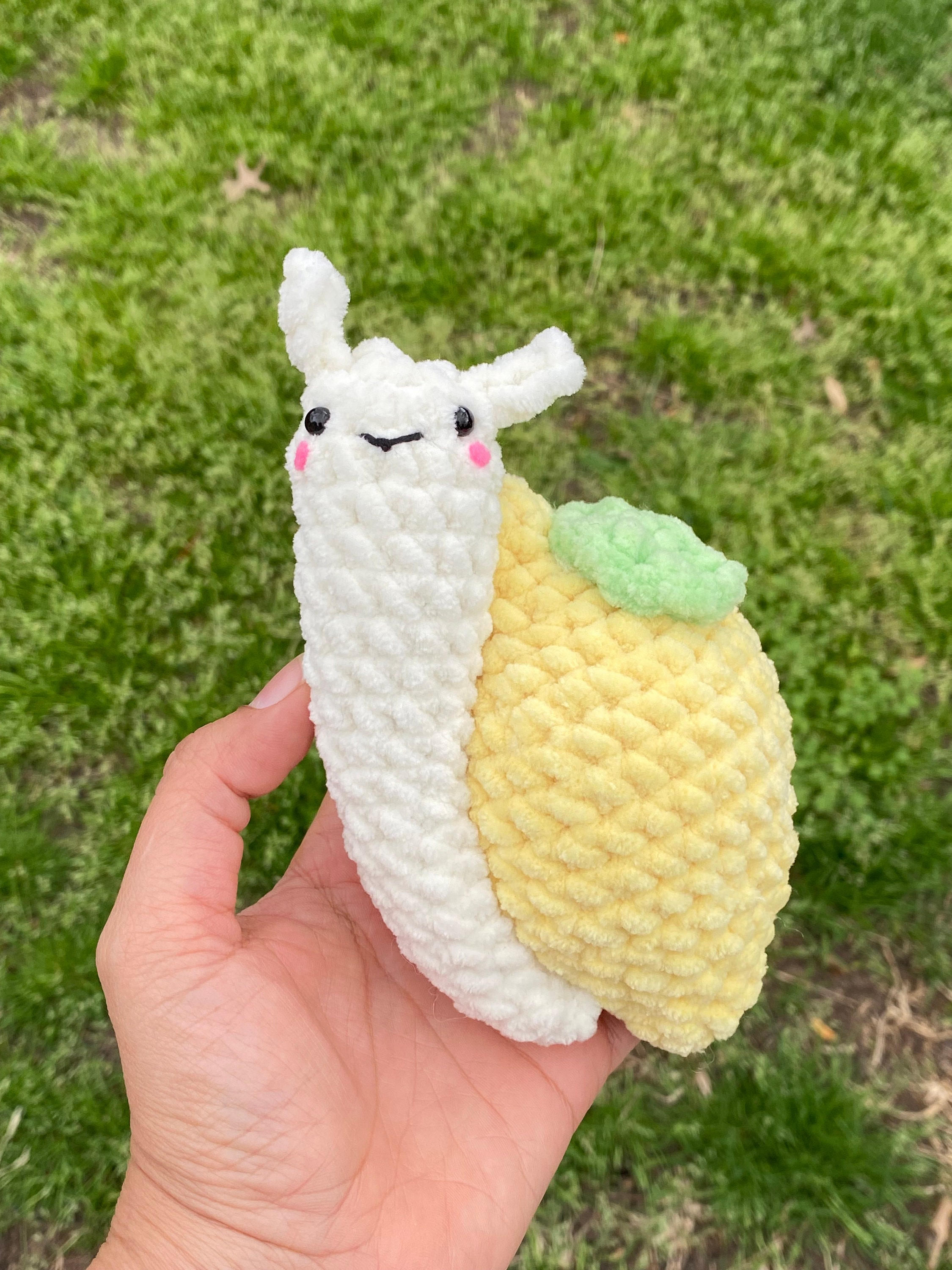 Snails Crochet Plushie Adorable Amigurumi Pear, Lemon Snail Council - Etsy