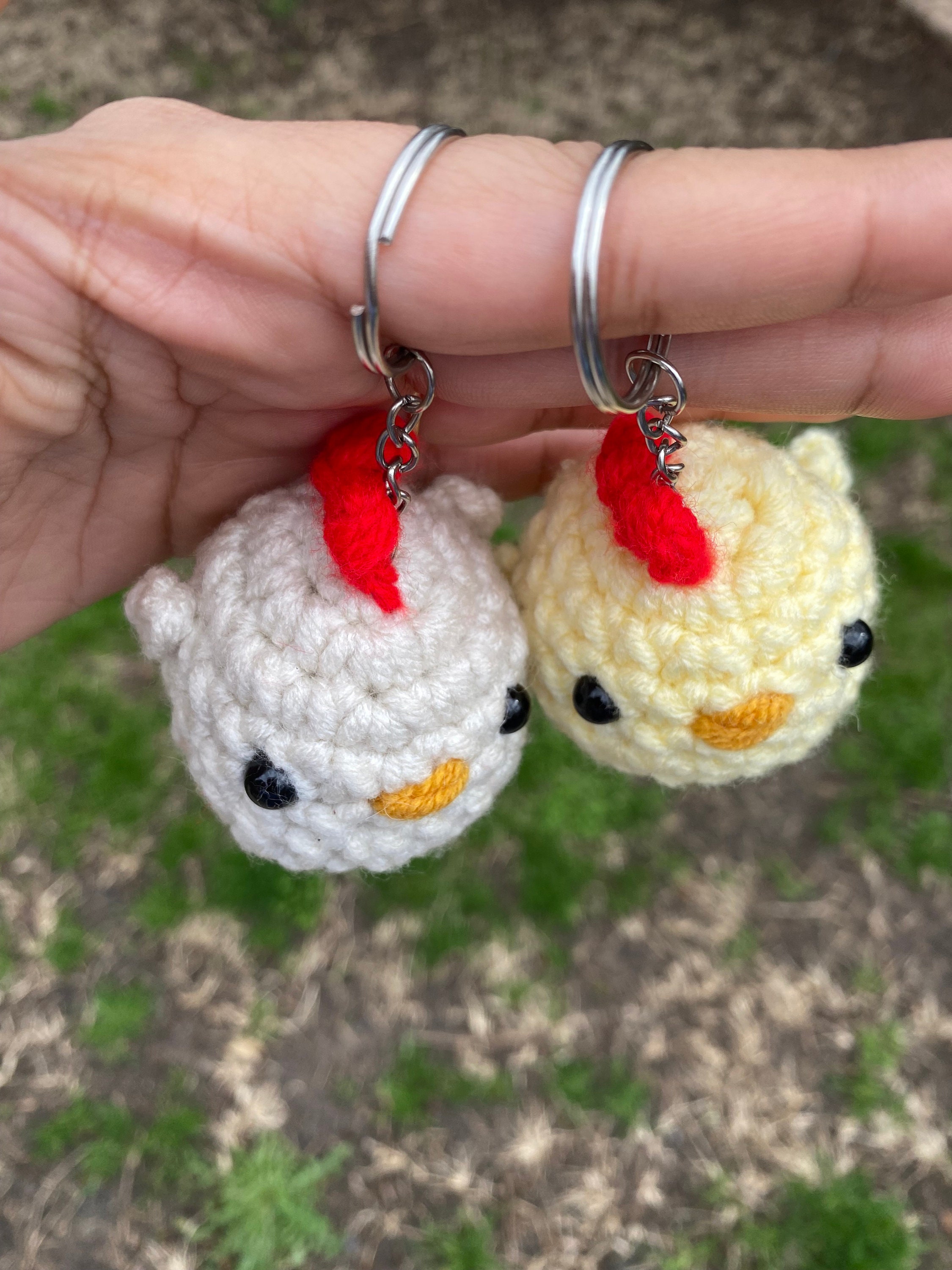 Chicken Crochet Keychains Adorable Amigurumi Chick - Etsy