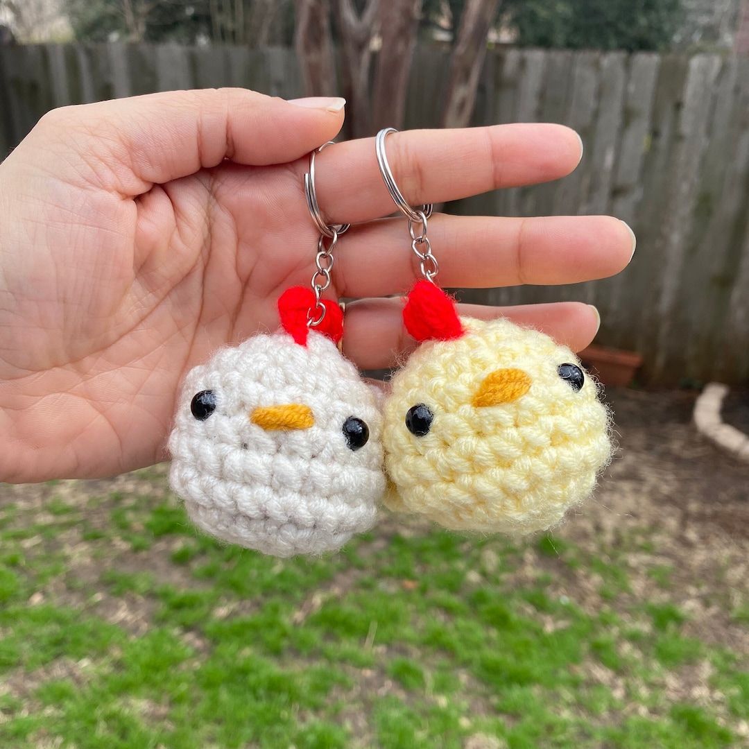 Chicken Crochet Keychains Adorable Amigurumi Chick - Etsy