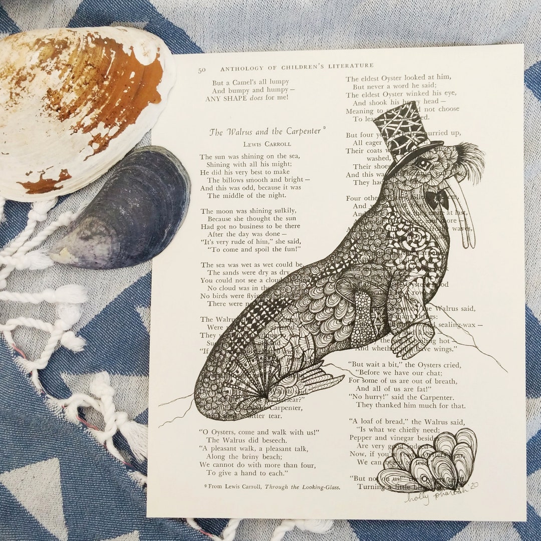 Walrus and the Carpenter Ink Illustration, Walrus Art, Lewis Carroll ...