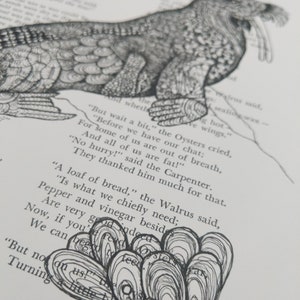 Walrus and the Carpenter Ink Illustration, Walrus Art, Lewis Carroll ...